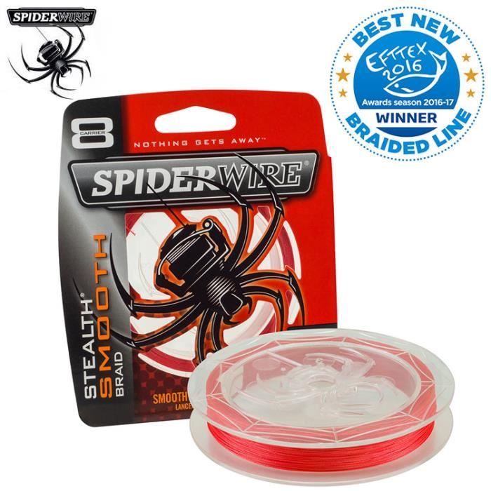 TRESSE SPIDERWIRE STEALTH SMOOTH 8 RED 300M Modèle: 0.14mm - 12,5kg - Cdiscount Sport