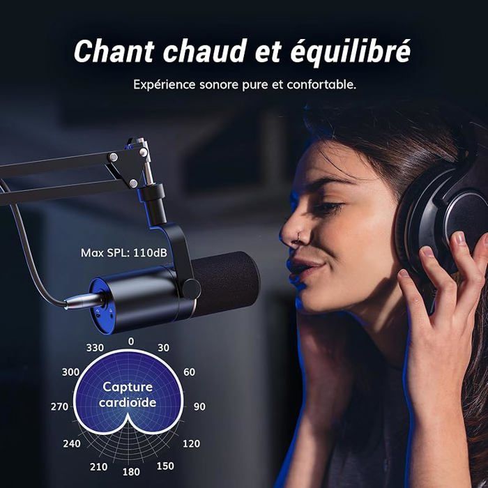 Micro dynamique cardioïde USB/XLR avec bras, pour PC et studio, noir HAUT-PARLEUR - Cdiscount TV ...