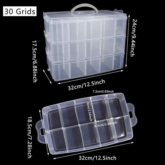 Boite De Rangement 3 Étages Empilable En Plastique Transparent, Boite ...