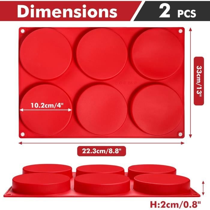 Lot de 2 moulle Burger Bun moule a brioche en silicone pour hamburgers ...