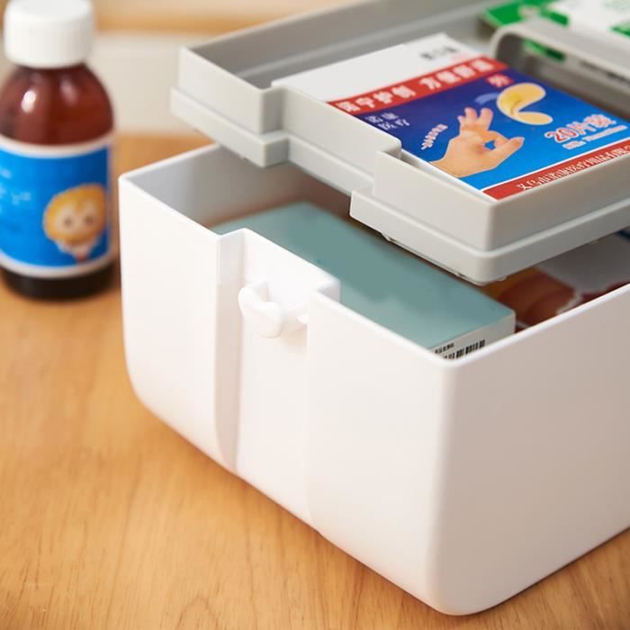 Boîte de premiers secours à 2 niveaux avec poignée Kit d'urgence ...