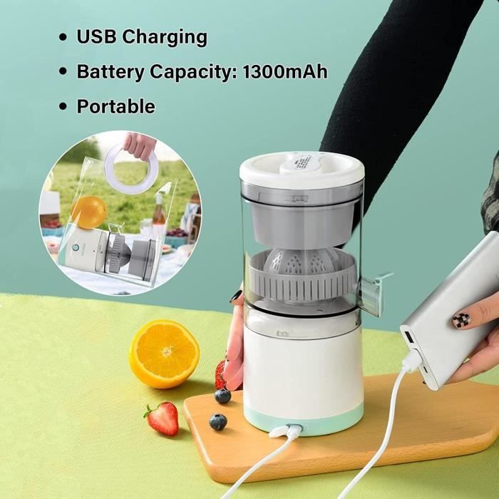 Presse Agrumes Automatique, Machine à Jus De Fruits USB Rechargeable ...