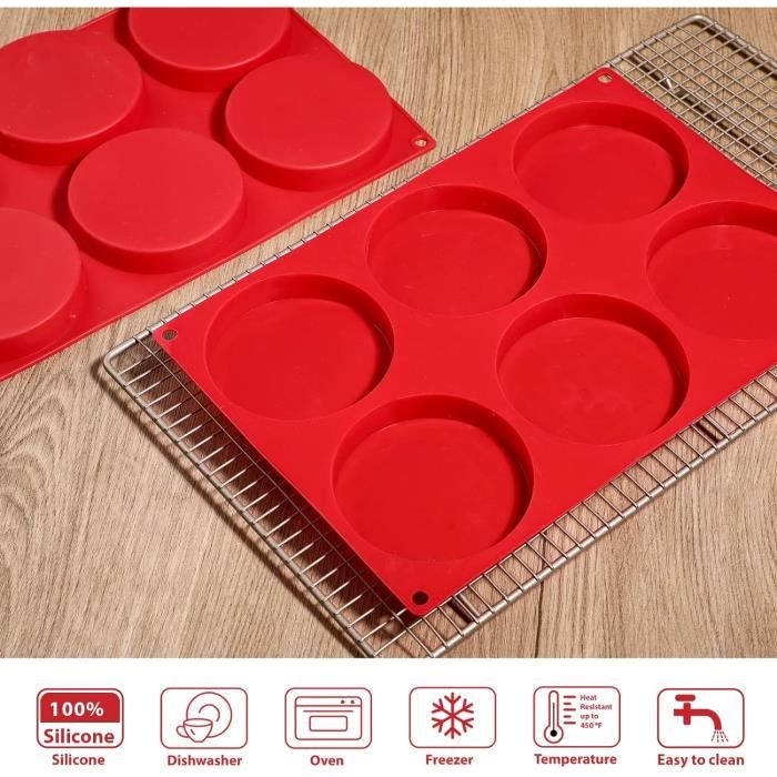 Lot de 2 moulle Burger Bun moule a brioche en silicone pour hamburgers ...