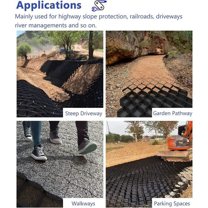 Pavé Grille Geocell Stabilisation Gravier Mur Soutènement/allée Raide ...