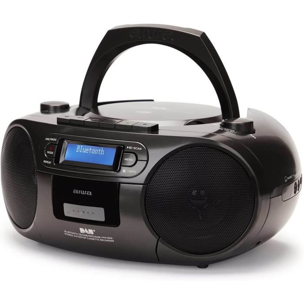 Aiwa BBTC-660DAB/BK Noir Radio Hi-Fi portable avec CD, platine caste ...