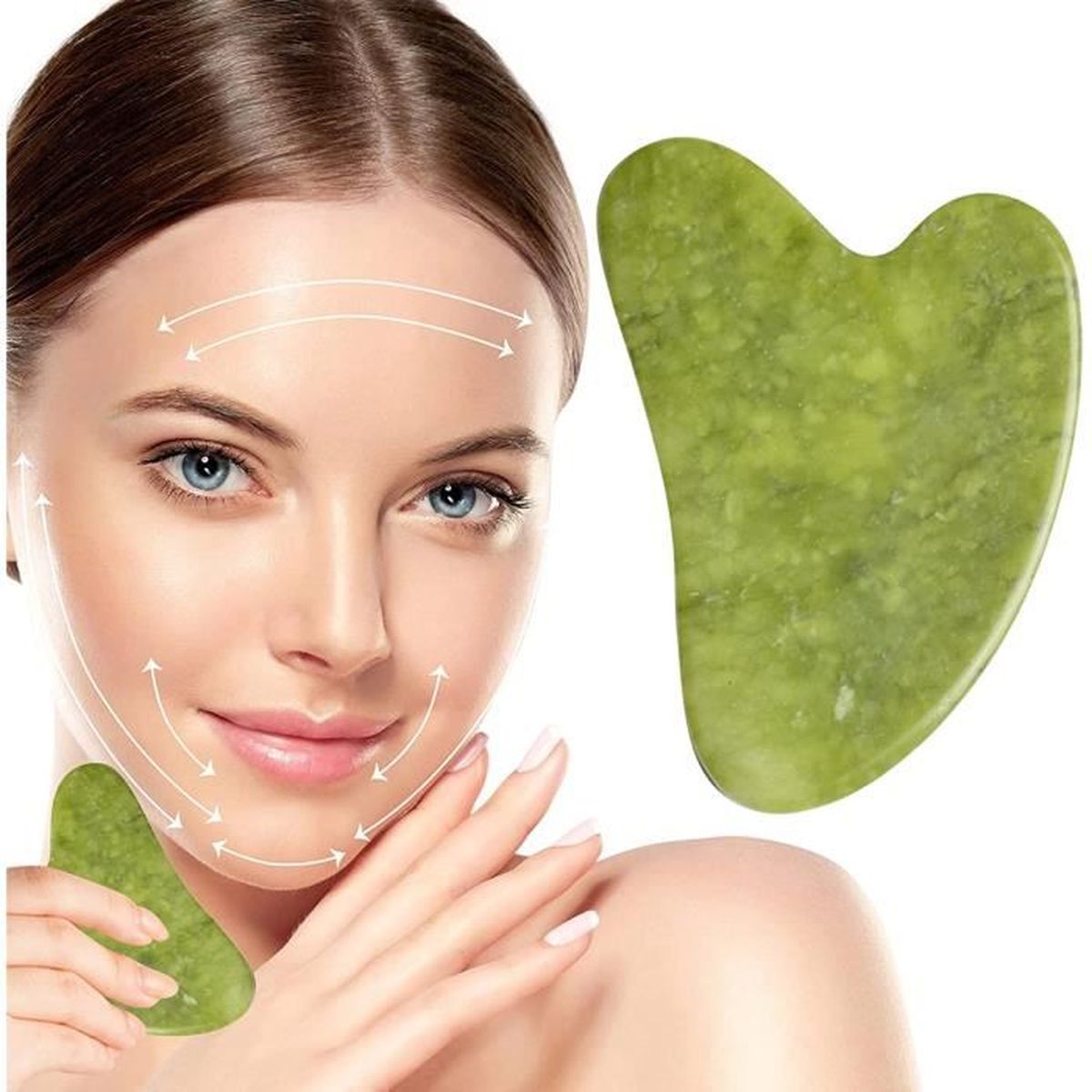 Gua Sha Visage,Adapté Au Massage Du Visage, Des Yeux, Du Cou Et Gua Sha, Liftant La Peau, Anti ...