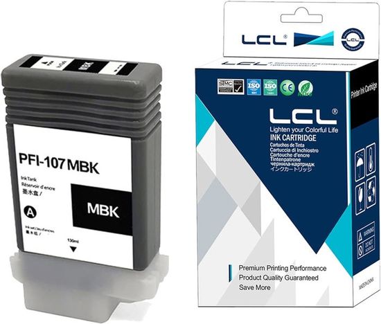 Cartouche d\'encre Compatible PFI107 PFI-107 PFI107MBK PFI-107MBK 6705B001 (1 Matte Noir ...