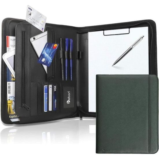 Porte Documents A4 Grand Format New York I Cuir végétalien, Fermeture ...