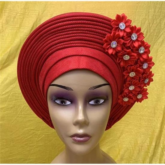 Tissu En Tulle Bonnet Pour Femmes Turban Nigérian Couvre Chef Africain