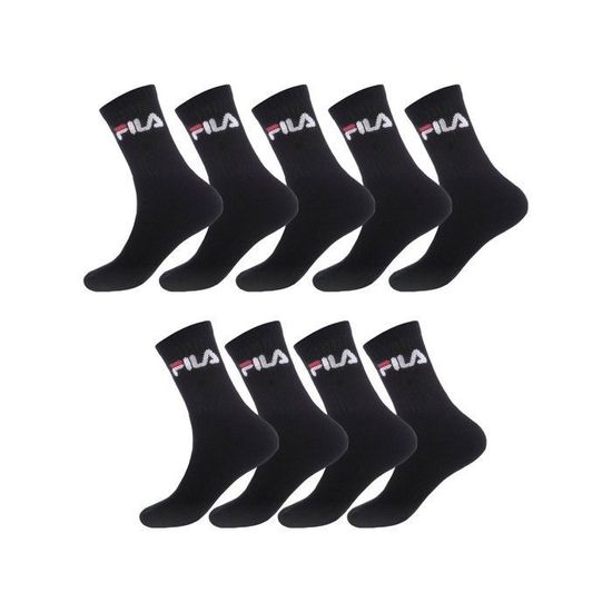 Fila Chaussettes Homme, Chaussette Haute Homme (Lot de 9) - Noir Noir ...