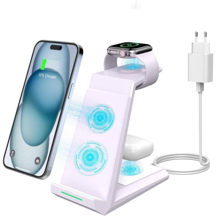 Station de charge inductive 3 en 1 pour Apple Watch et.[Z1100 ...