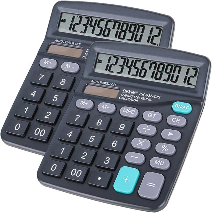 2 Pièce Calculette De Bureau Solaire Grand Boutons Et Écran Lcd À 12 ...