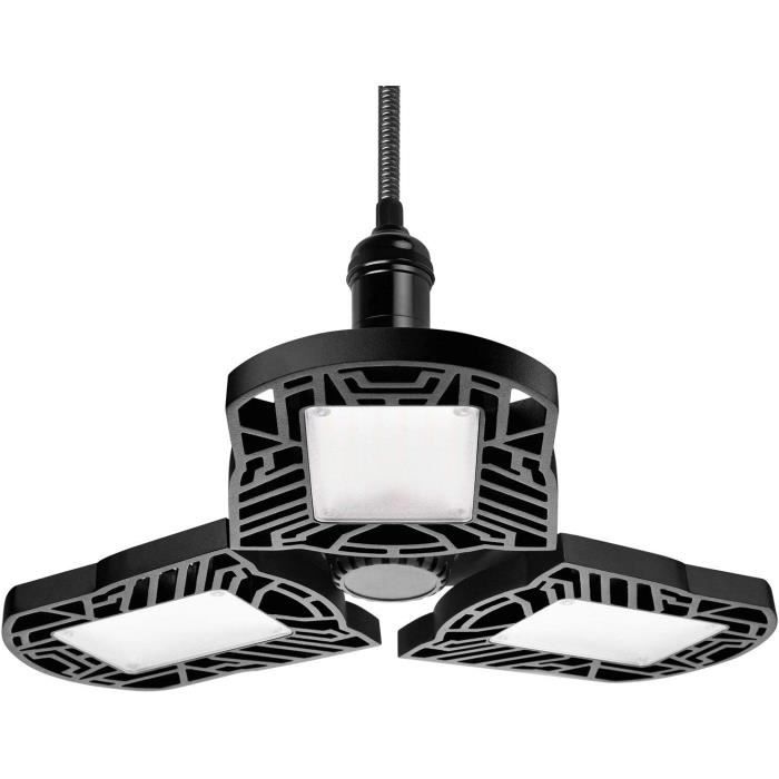 Éclairage de Garage à LED 60W, Lampe d'atelier déformable à 3 Panneaux ...