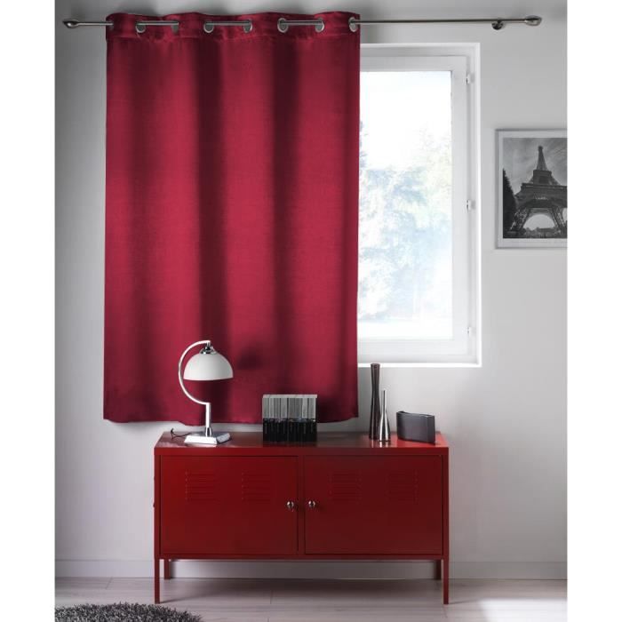 Rideau occultant et isolant 140x180 cm Glossy Rouge - Cdiscount Maison