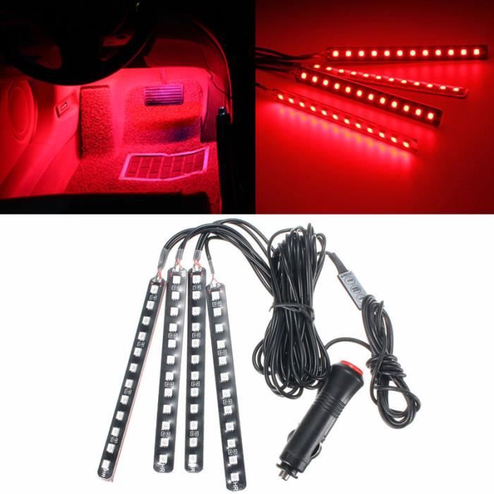 NEUFU 4en1 12 LED Lampe Voiture Intérieur Allume Cigare Atmosphère ...