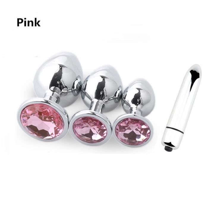 Plug anal en acier inoxydable, 4 pièces, bijoux en cristal, rond, stimulateur, jouets sexuels ...