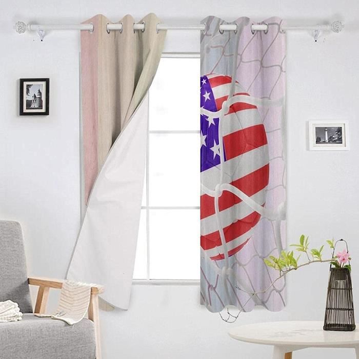 Rideau Occultant Salon Rideaux À Oeillets Chambre 3D Football Sports ...