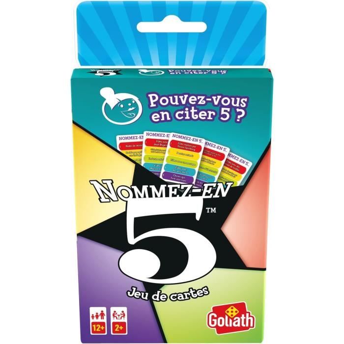 Nommez-En 5 - Jeu De Cartes De Trivia Pour Tous - Jeu De Société De ...