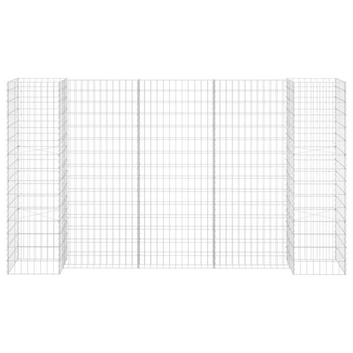 Lisa-Boutique Jardinière à gabion en H Fil d'acier 260x40x150 cm 84399 ...