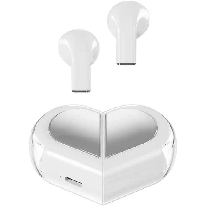 Tws Écouteurs Sans Fil En Forme De Cœur Avec Microphone - Bluetooth ...