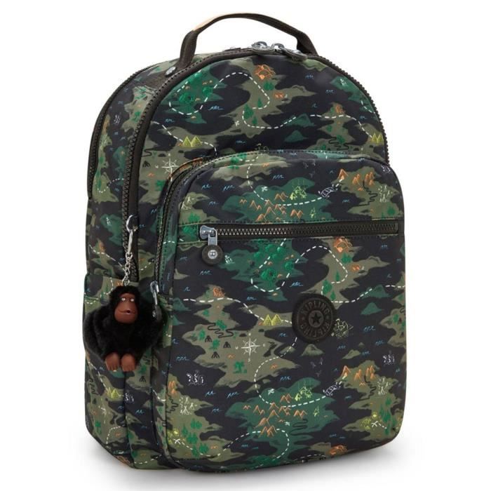 Sac à Dos - KIPLING - Seoul LAP - 44 CM - Camo Treasure - 27 Litres - Bretelles Ajustables Camo ...