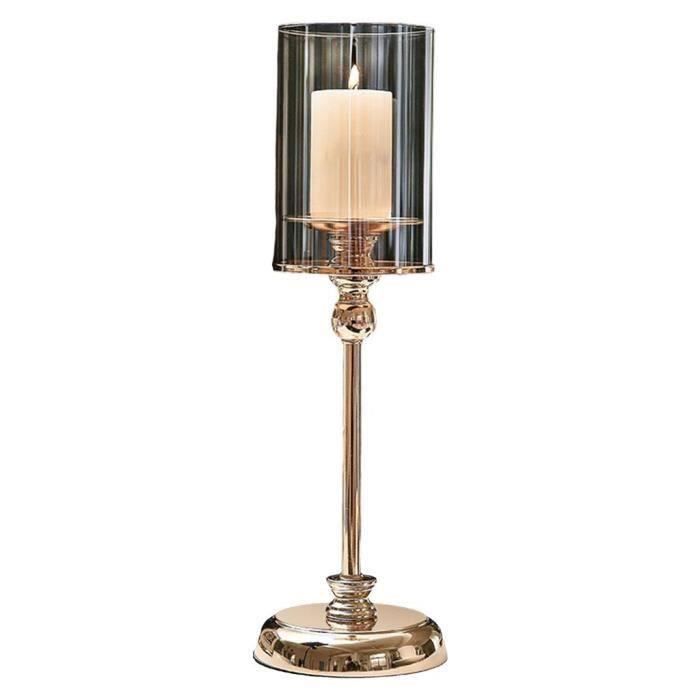 COOK-Bougeoirs en verre en métal centres de table ornés pour table à ...