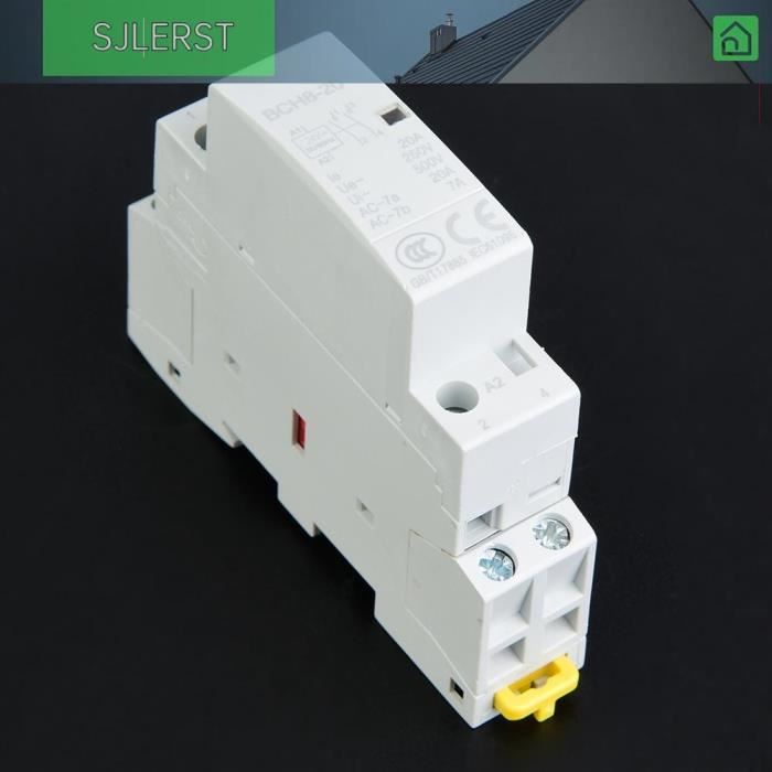 Sjlerst Contacteur AC domestique 2P 20A 2NO 24V 220V / 230V 50 / 60Hz Contacteur domestique AC ...