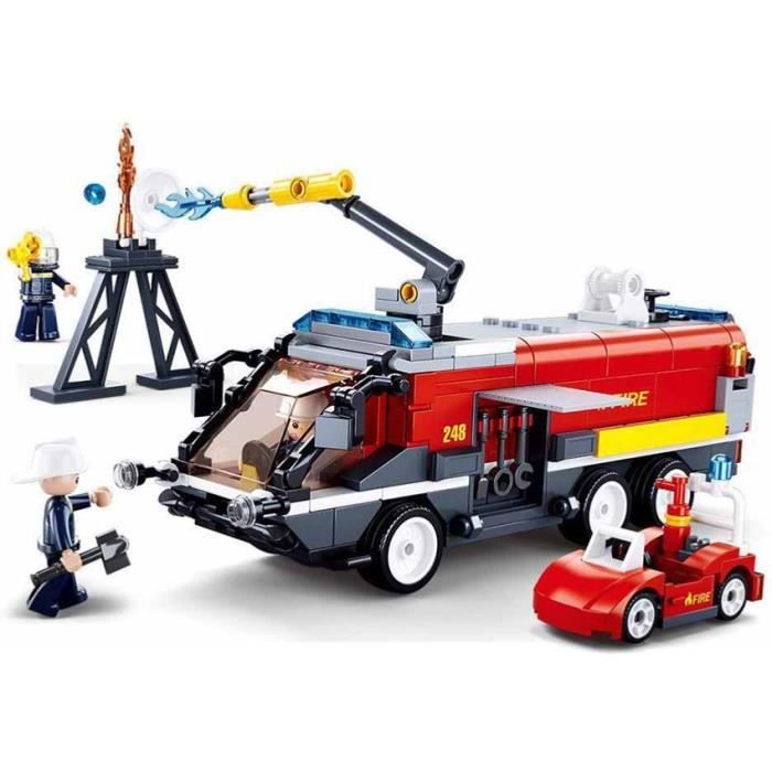 JEU DE CONSTRUCTION SLUBAN FIRE CAMION INTERVENTION POMPIER D'AEROPORT M38-B0808 FIGURINES ...