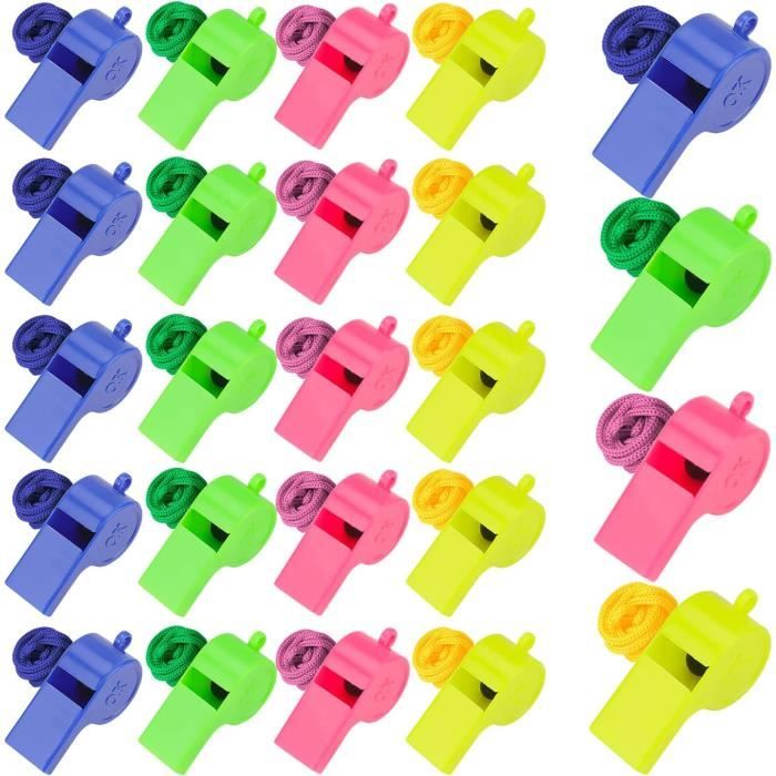 Fzyisw Sifflets en Plastique Colorés, Lot de 60 Sifflets de Sport ...