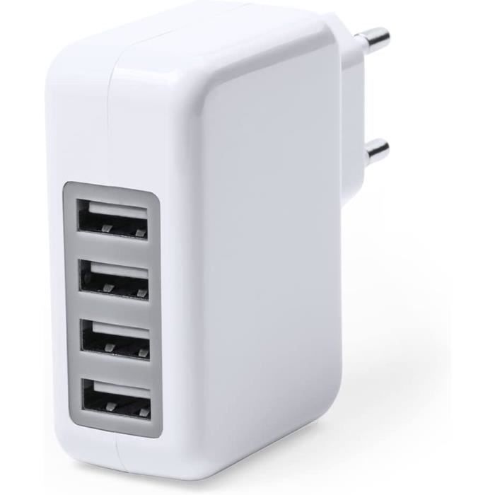 Chargeur Mural Hub 4 Ports Usb Multiprise Mural Charge Rapide Prise ...