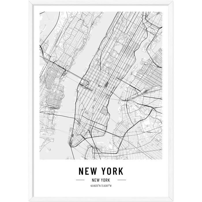 New York Poster Xl Noir Et Blanc, Din A2 Décoration De Salon, Tableau ...