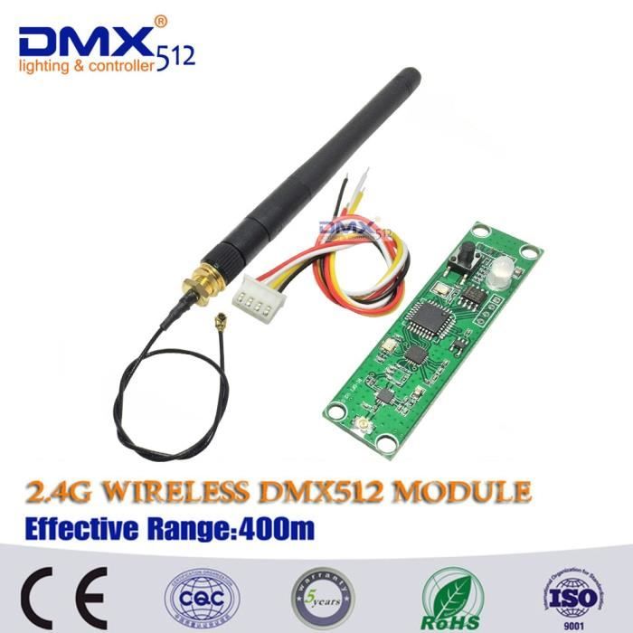 AMPOULE ECLAIRAGE DE SCENE,--Carte émetteur sans fil DMX512 2.4Ghz, Module PCB avec antenne ...