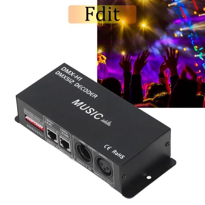 Fdit Décodeur DMX 4 canaux Décodeur DMX 512 4 Canaux Décodeur LED à ...