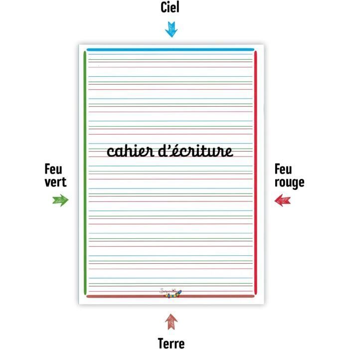 Cahier À Écrire - Cahiers Avec Des Lignes De Couleurs - Cahier Avec Des ...
