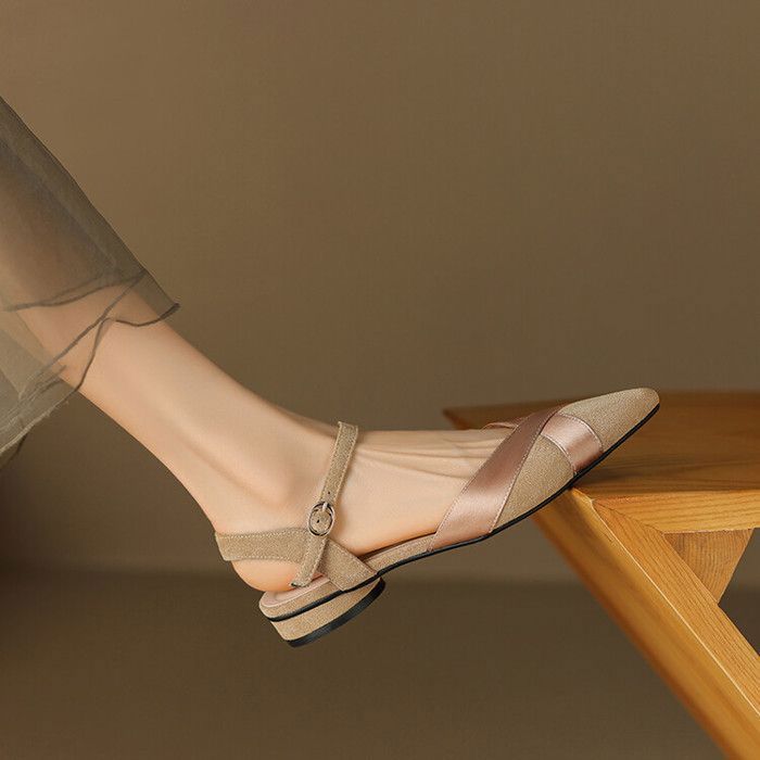 Sandale Femme ete Simple Classique Bout pointu mode Boucle Decontracte ...