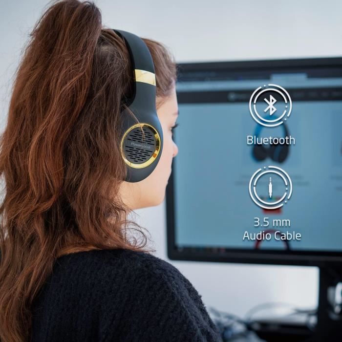 Casque Audio Bluetooth Sans-Fil Avec Microphone Intégré, Basses ...