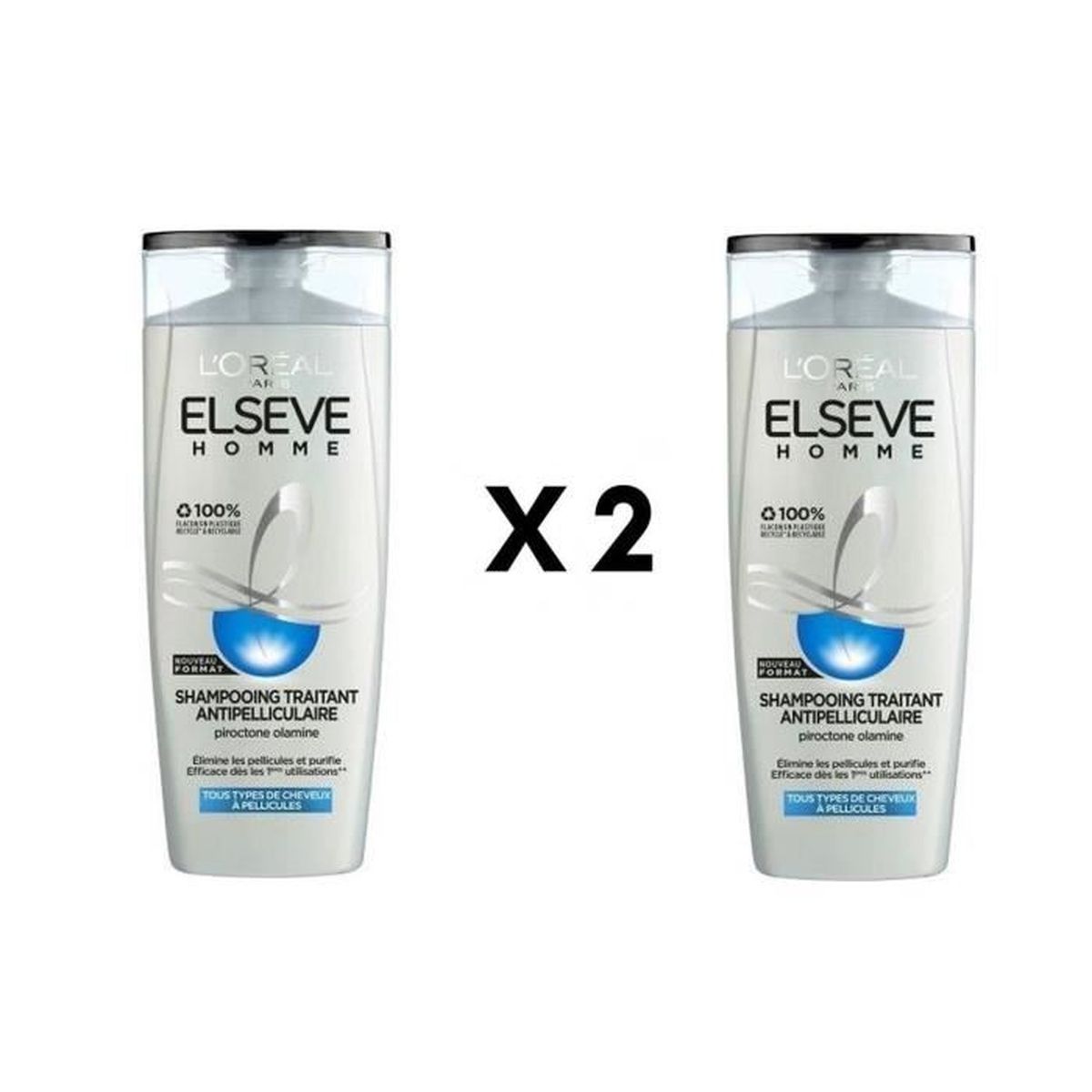 2 X L'Oréal Paris Elseve Homme Shampooing Antipelliculaire 290ml ( Lot ...
