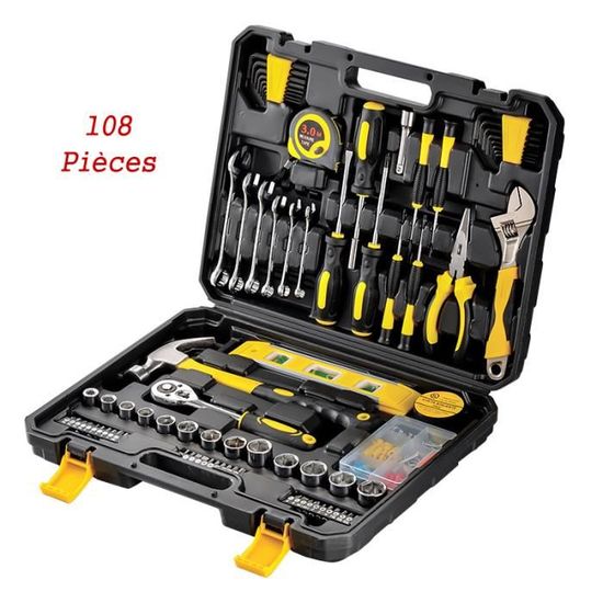 Coffret Outillage - Ensemble d'outils de réparation à domicile - 108 ...