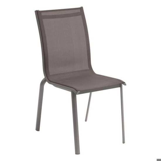 Chaise de jardin empilable "Axant" wengé & praline en aluminium traité ...