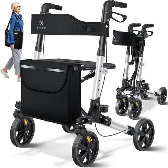 KESSER Déambulateur léger et pliant 4 roues , équipement complet ...