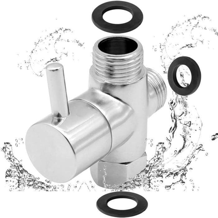 G1/2”Cuivre Inverseur Douche De Commutation Vanne 3 Voies Chrome Poli Stop Douche Vanne Pour ...