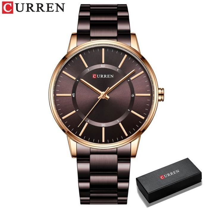 MONTRE BRACELET CURREN montre à Quartz pour hommes classique fine en ...