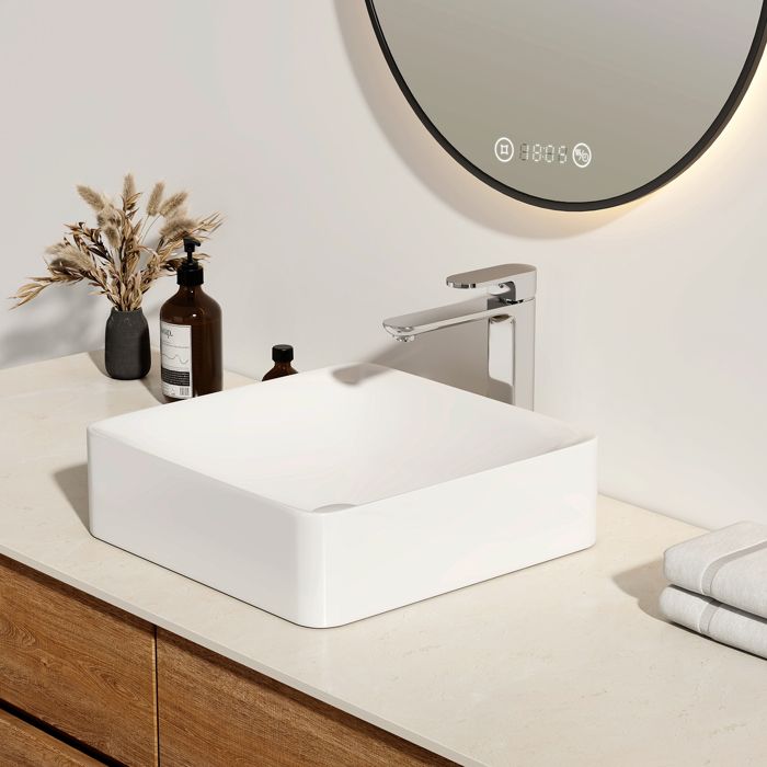 EMKE Lavabo salle de bain rectangulaire, 405x 405 x 120mm, Vasque à ...