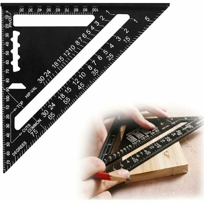 Équerre de charpentier, angle de 45 degrés, 1 pièce, alliage d ...