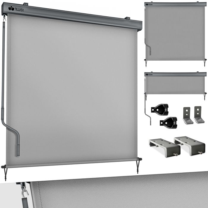 Tillvex Store vertical imperméable | Gris | 140 x 250 cm | store balcon ...