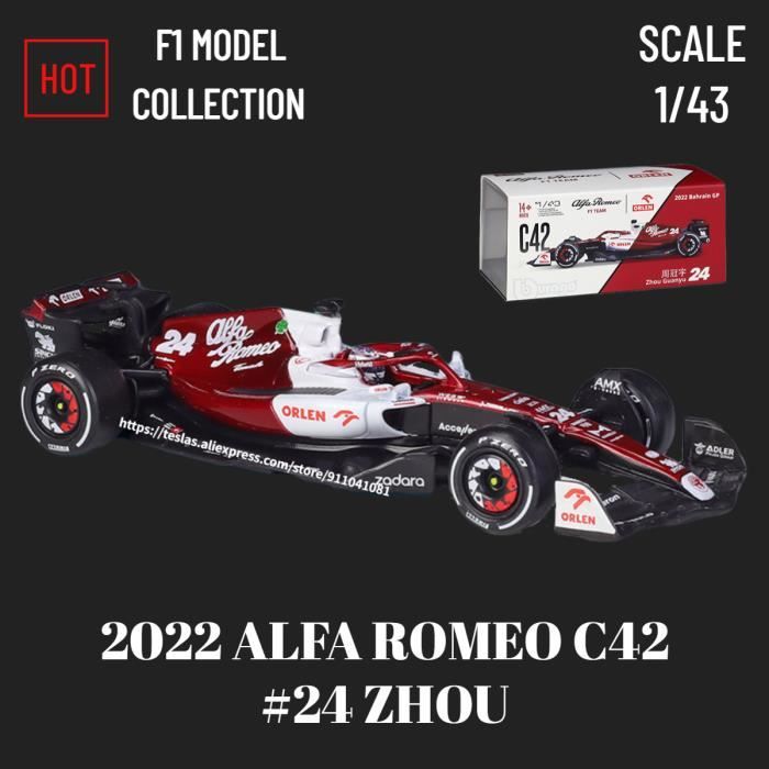 Couleur ALFA ROMEO C42 24 nouveau modèle de voiture F1 avec étui et ...