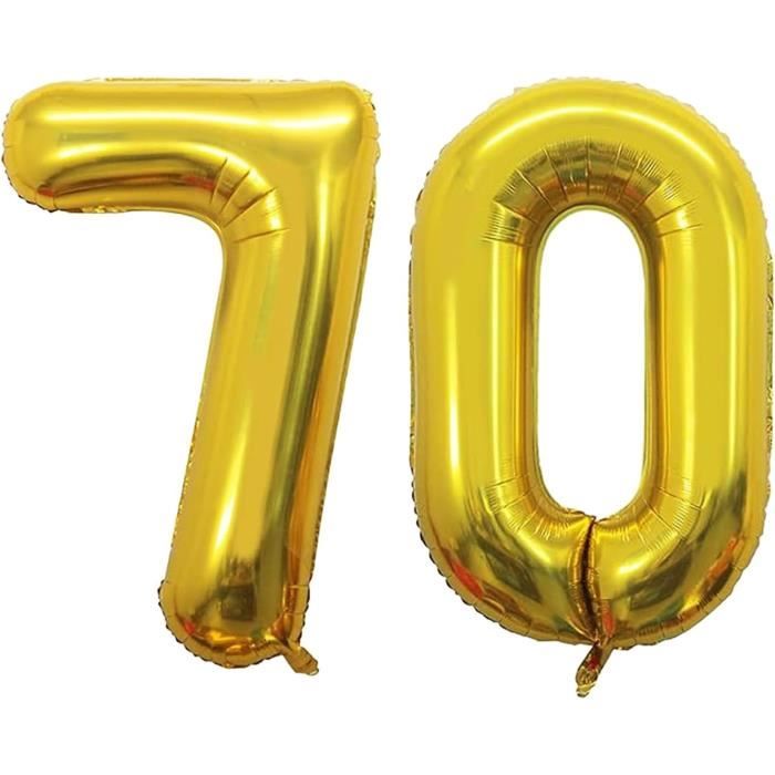 Ballon Gonflable Géant Avec Chiffres 70 Ans Doré Xxl 101 Cm Ballons 70E ...
