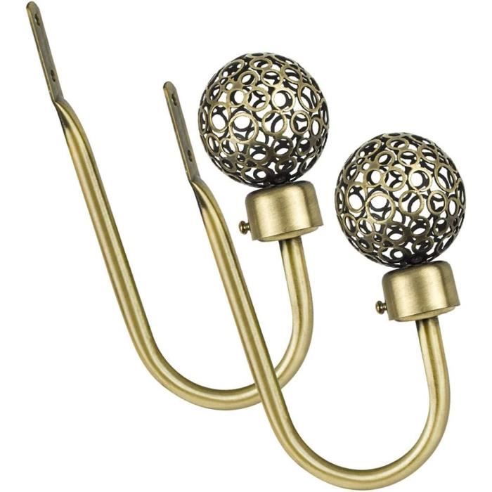 Lot de 2 crochets à rideaux en métal creux en forme de U avec vis pour ...