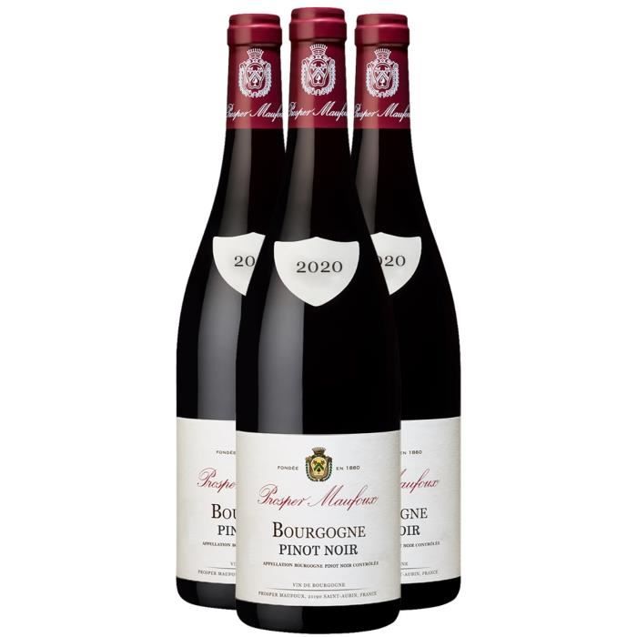 Bourgogne Pinot Noir Rouge 2020 - Lot de 3x75cl - Prosper Maufoux - Vin ...