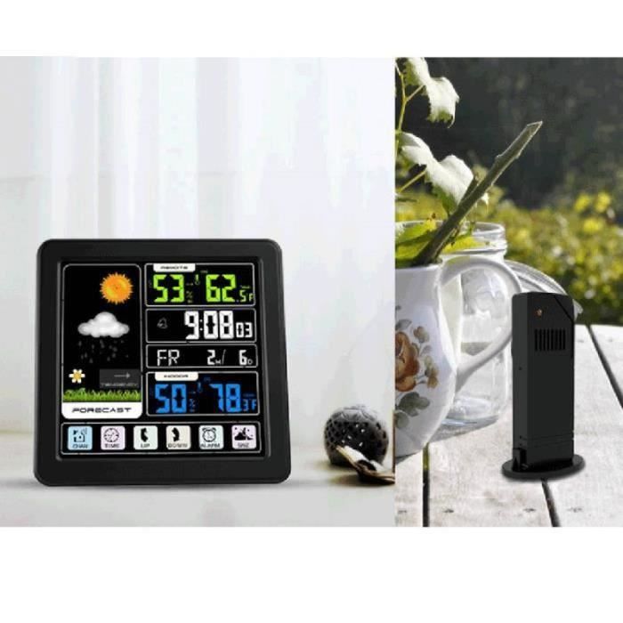 Station météo avec capteur écran tactile sans fil météo extérieure intérieure thermomètre ...